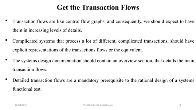 Transaction Flow Testing: transaction flows, transaction flow testing ...