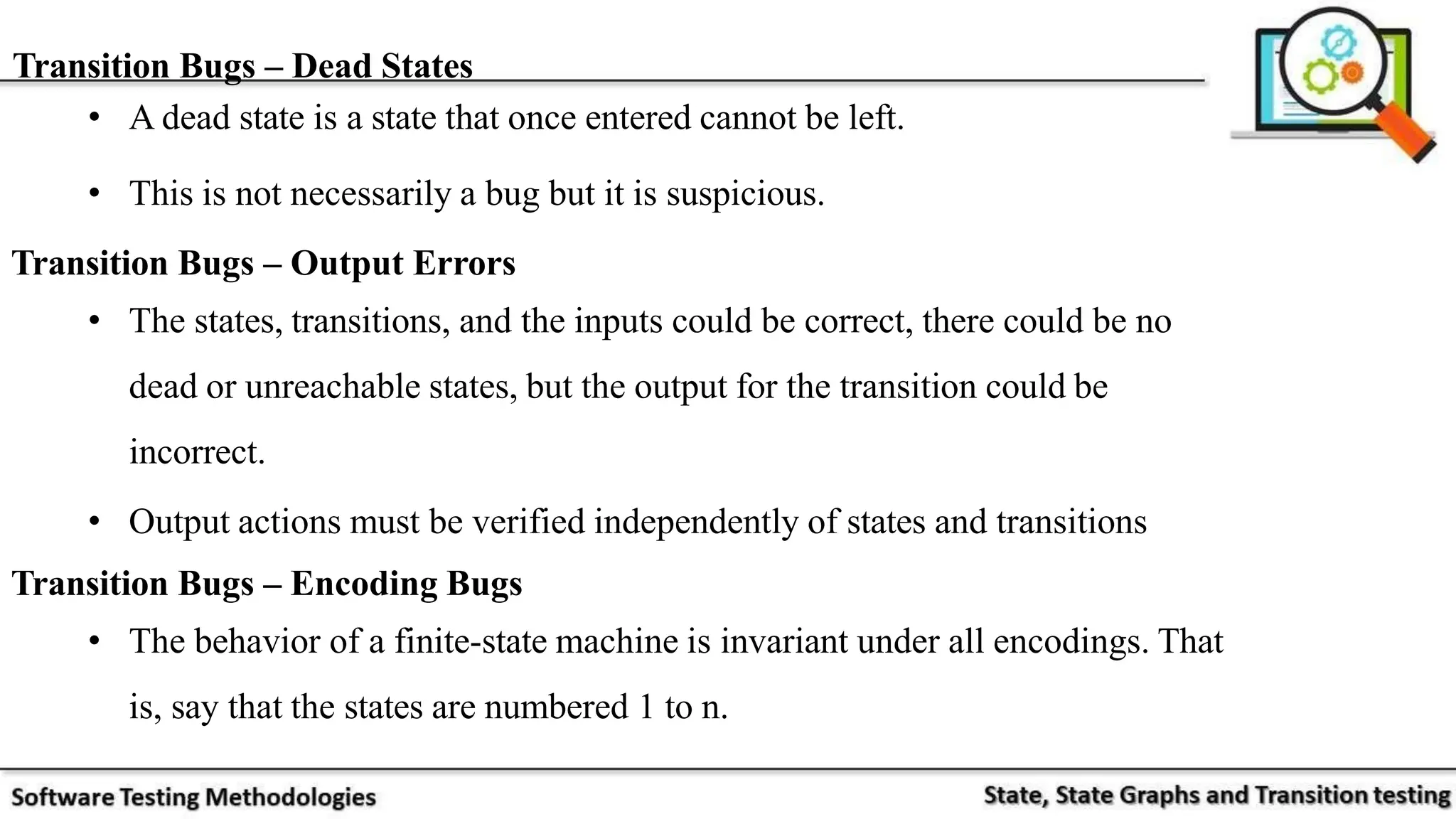 State, State Graphs and Transition testing: state graphs, good & bad ...