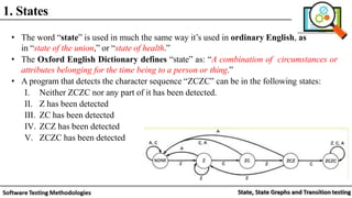 State, State Graphs and Transition testing: state graphs, good & bad ...
