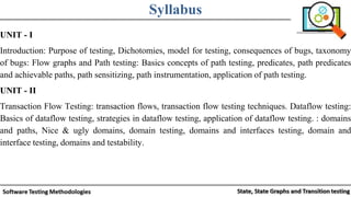 State, State Graphs and Transition testing: state graphs, good & bad ...