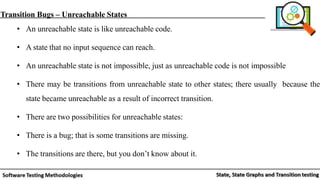 State, State Graphs and Transition testing: state graphs, good & bad ...
