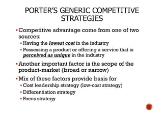 Porter Competitive Advantage Strategy | PDF