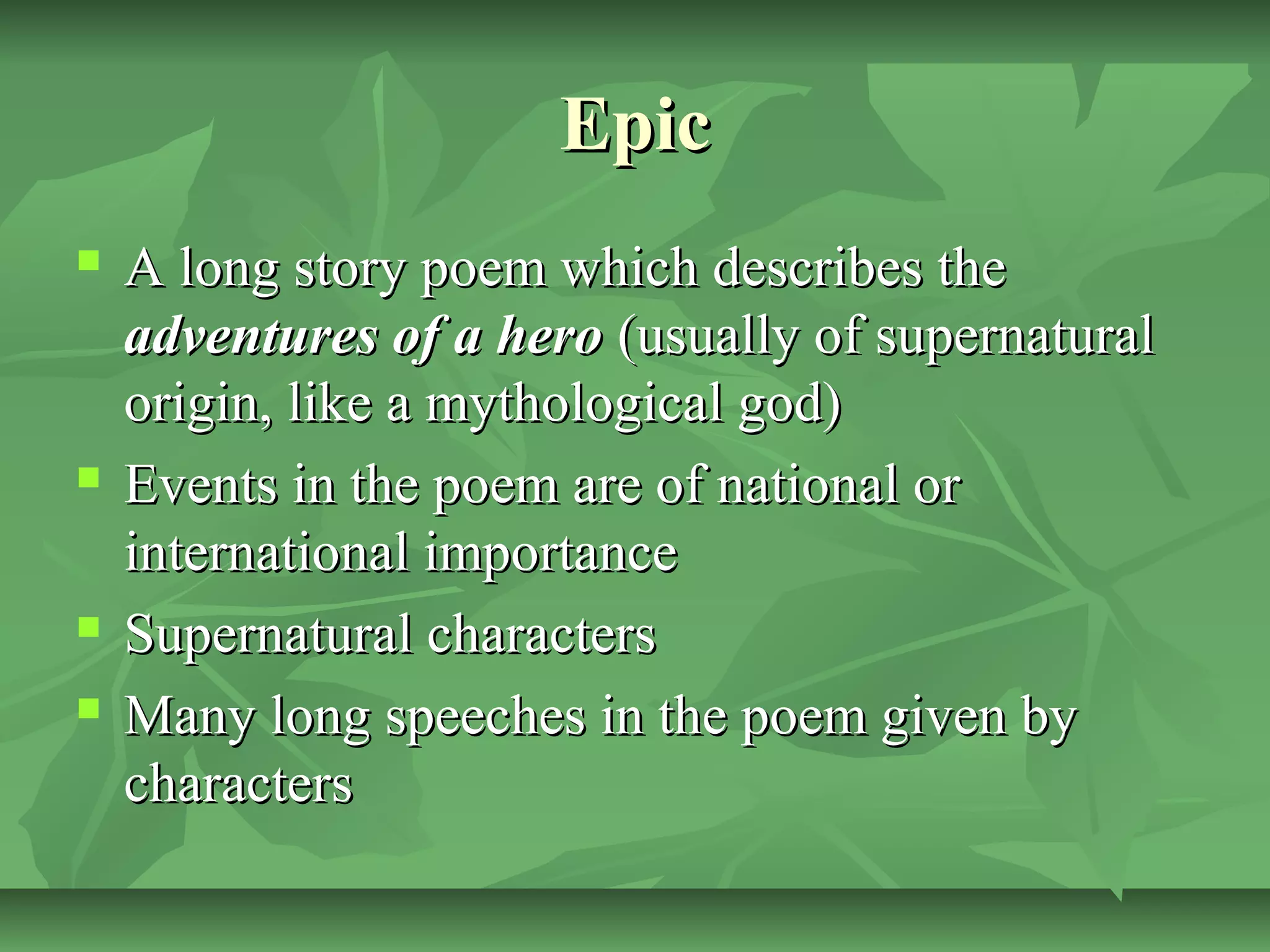 Traditional Forms of Poetry | PPT