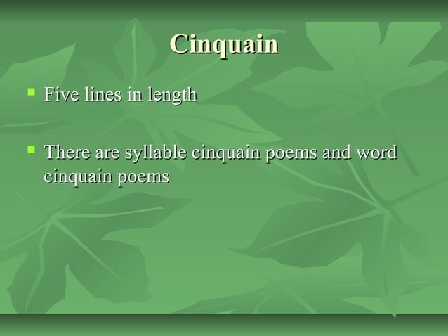 Traditional Forms of Poetry | PPT