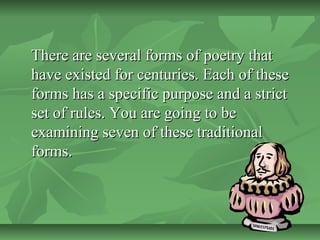 Traditional Forms of Poetry | PPT