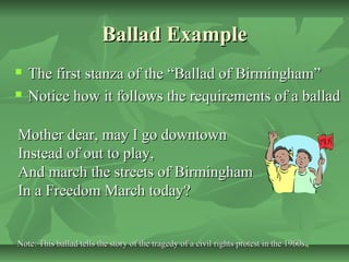 Traditional Forms of Poetry | PPT