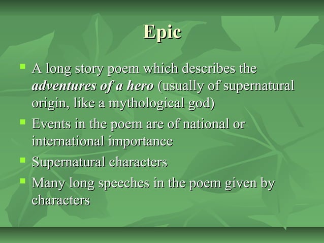 Traditional Forms of Poetry | PPT