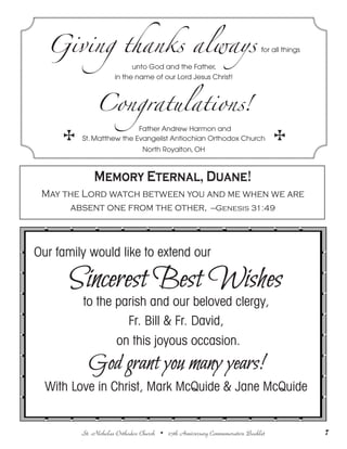 Church Souvenir Booklet Ad Letter