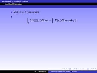 Introduction to Stochastic calculus | PDF