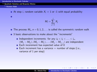 Introduction to Stochastic calculus | PDF