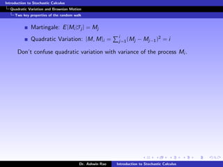 Introduction to Stochastic calculus | PDF