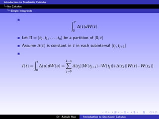 Introduction to Stochastic calculus | PDF