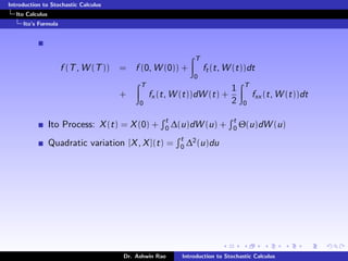Introduction to Stochastic calculus | PDF