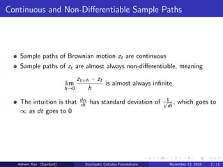 Overview of Stochastic Calculus Foundations | PDF | Physics | Science