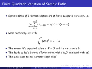 Overview of Stochastic Calculus Foundations | PDF | Physics | Science