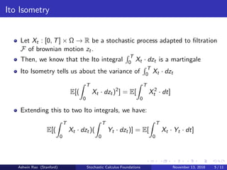 Overview of Stochastic Calculus Foundations | PDF | Physics | Science