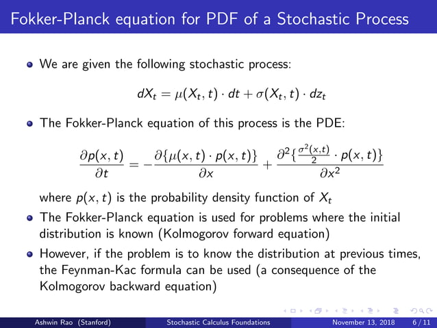 Overview Of Stochastic Calculus Foundations Pdf Physics Science