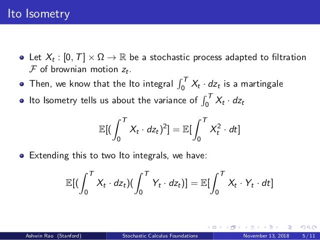 Overview Of Stochastic Calculus Foundations