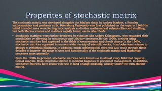 Stochastic matrices | PPTX