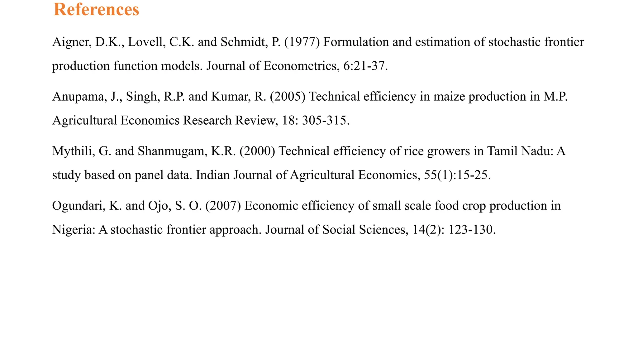 Formulation And Estimation Of Stochastic Frontier Production Pptx