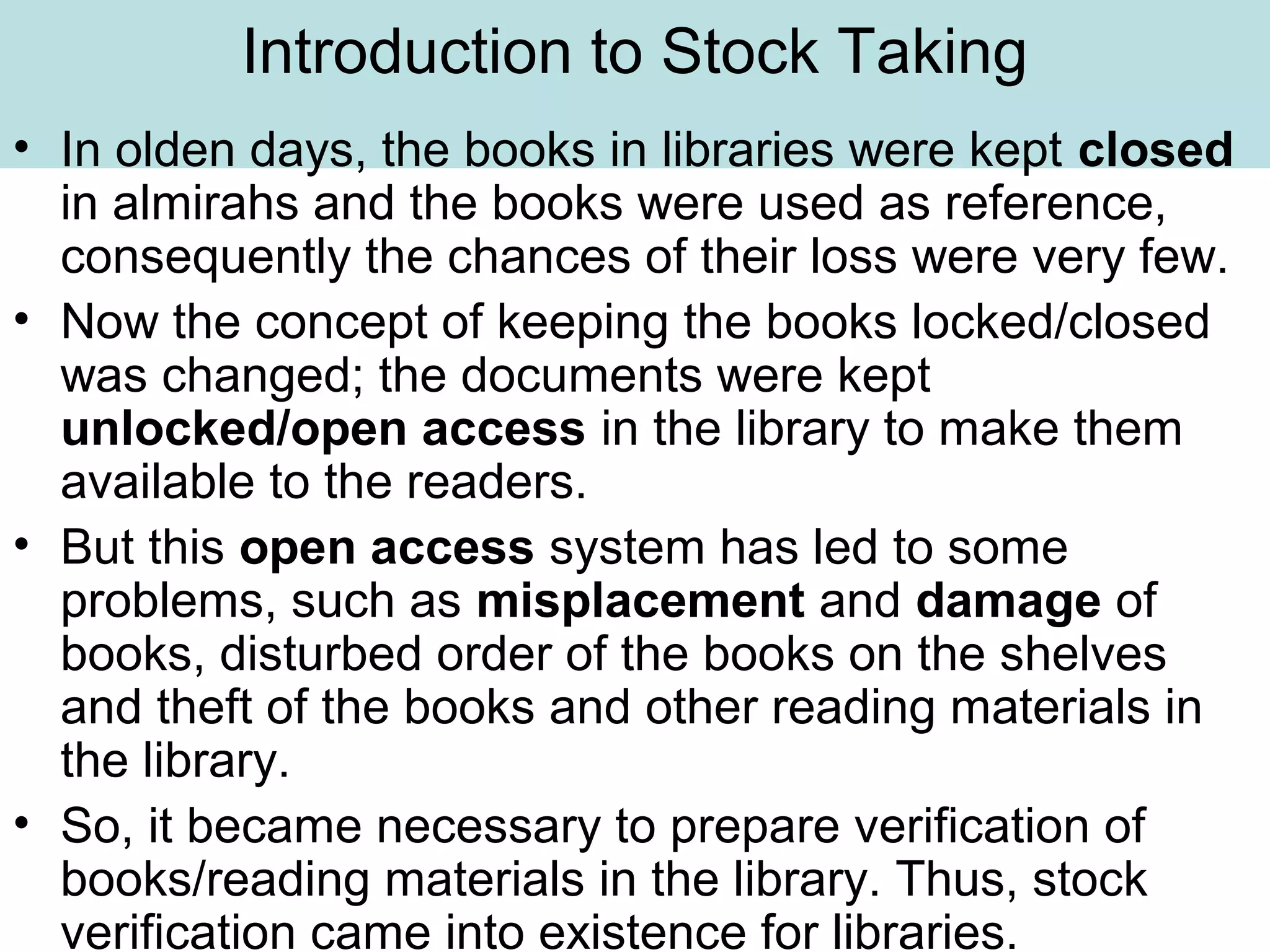 Library Books Stock Taking | PPT