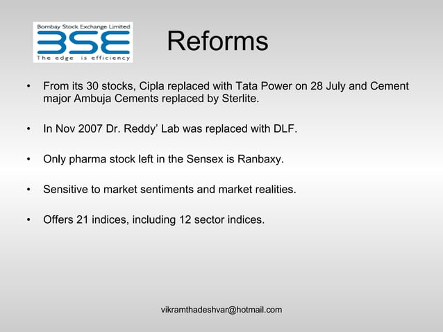 Stock Exchange Reforms In India | PPT