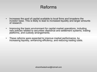 Stock Exchange Reforms In India | PPT | Stocks and Bonds | Personal ...