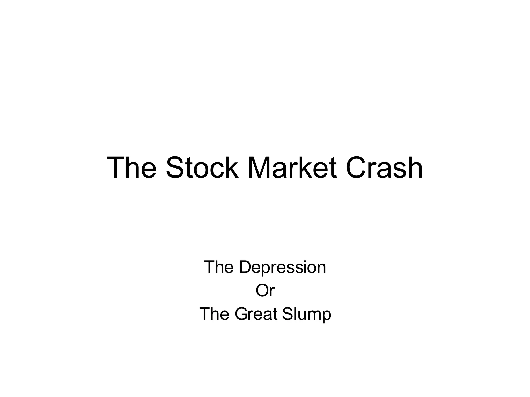 Stock Market Crash | PPT