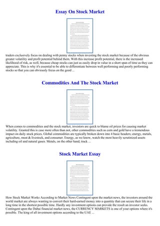 Stock-Market-Essay | PDF