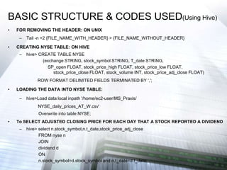 Hadoop - Stock Analysis | PPTX | Programming Languages | Computing