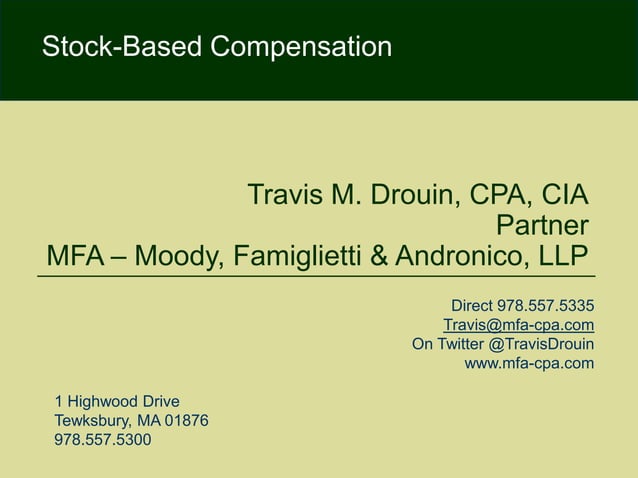 Stock Based Compensation | PPT