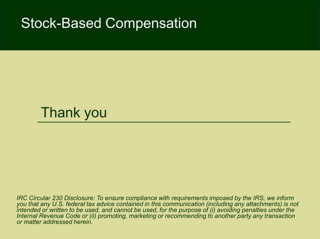 Stock Based Compensation | PPT
