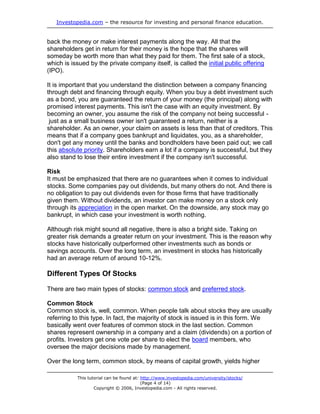 Stock Basics | PDF