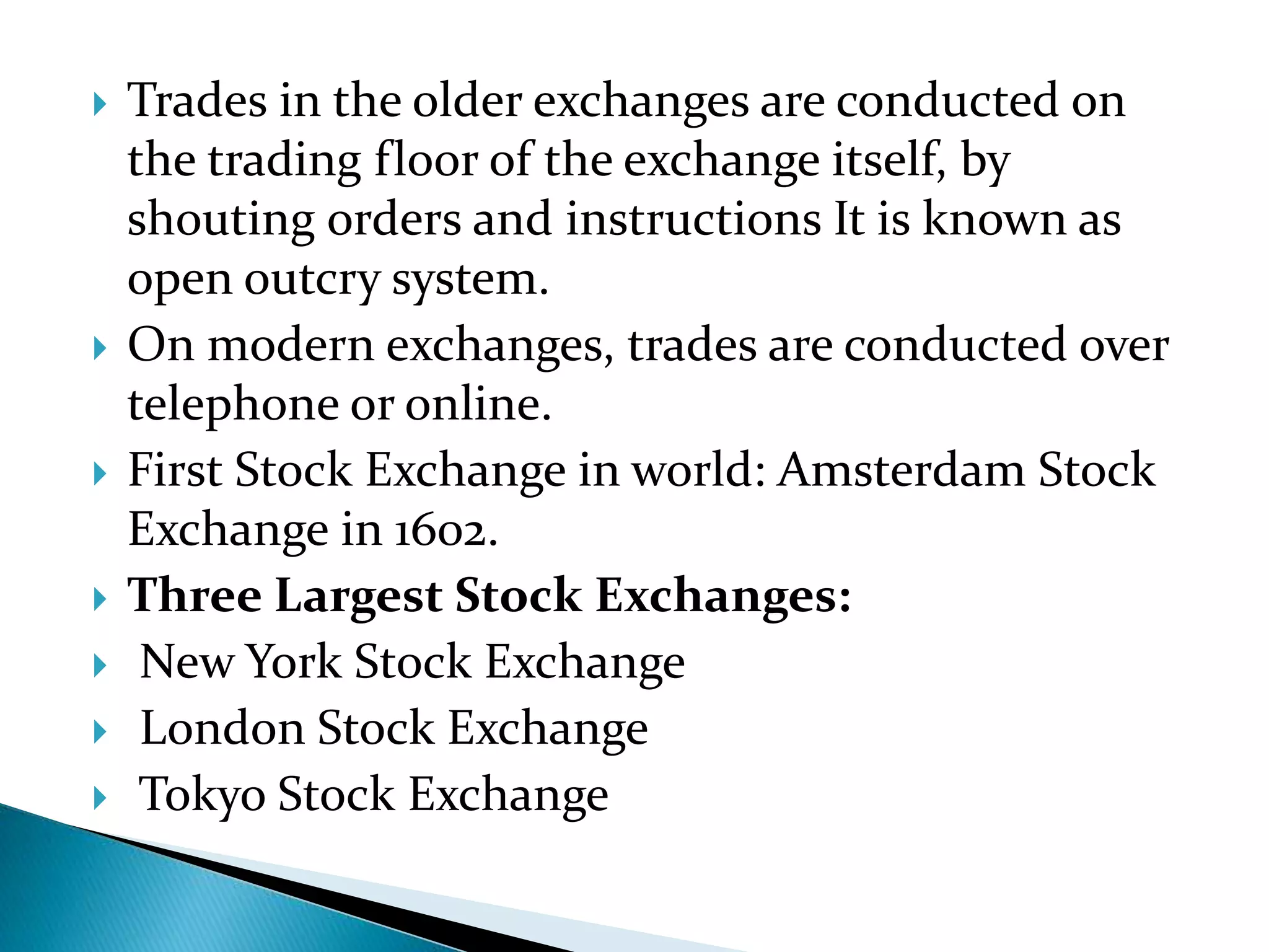 Introduction to Stock exchange | PPTX