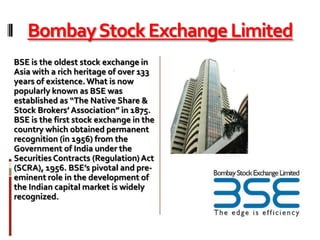 Stock Exchanges In India | PPTX