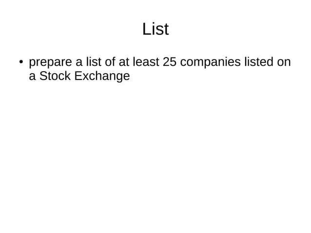 Stock exchange project | ODP