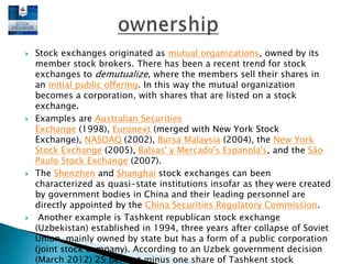 Stock exchanges | PPTX
