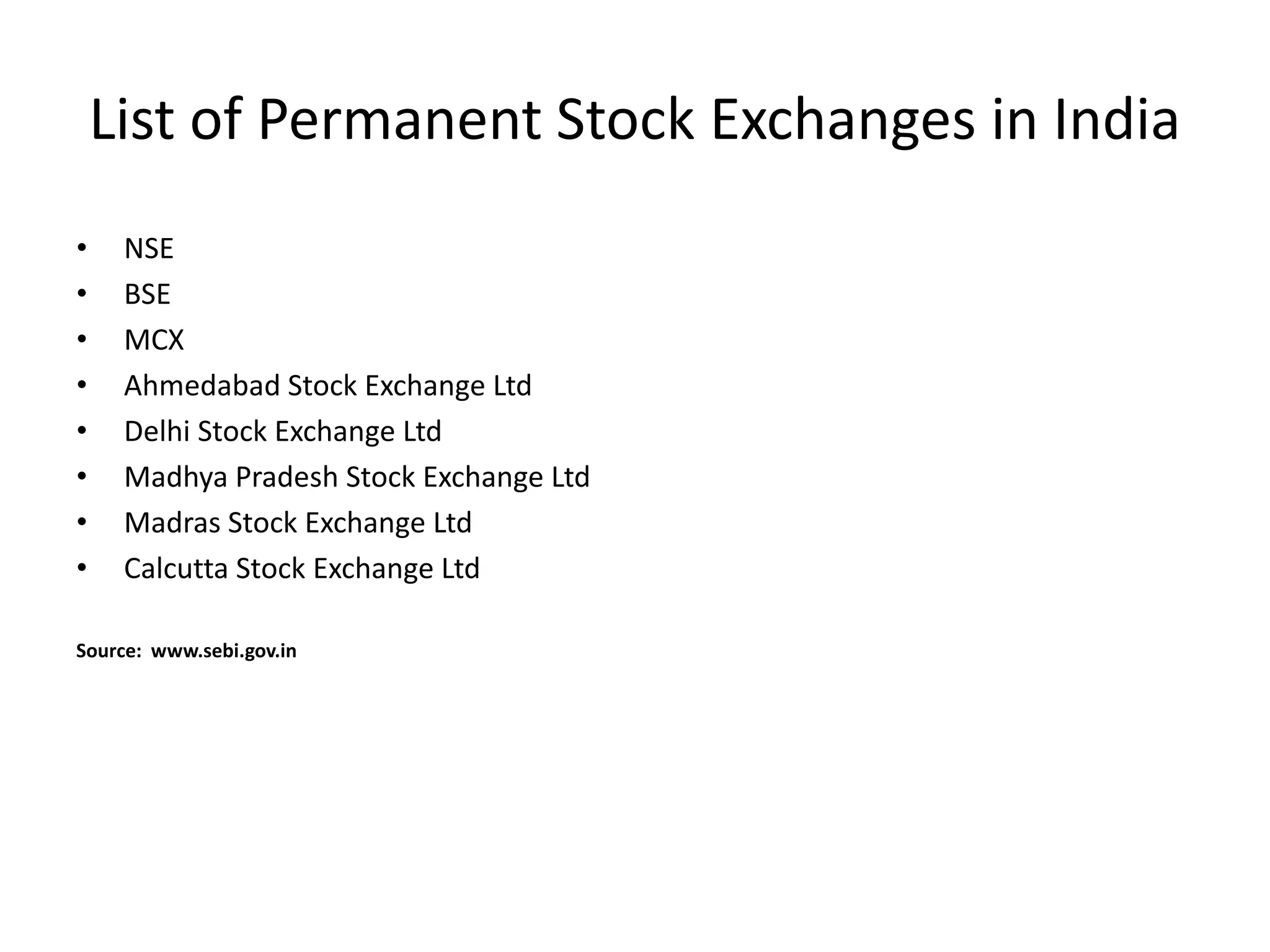 Stock exchanges in india | PPTX