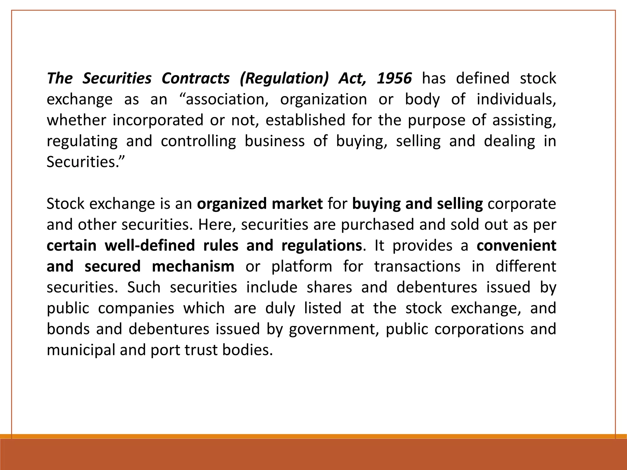 Stock exchanges in india | PPTX