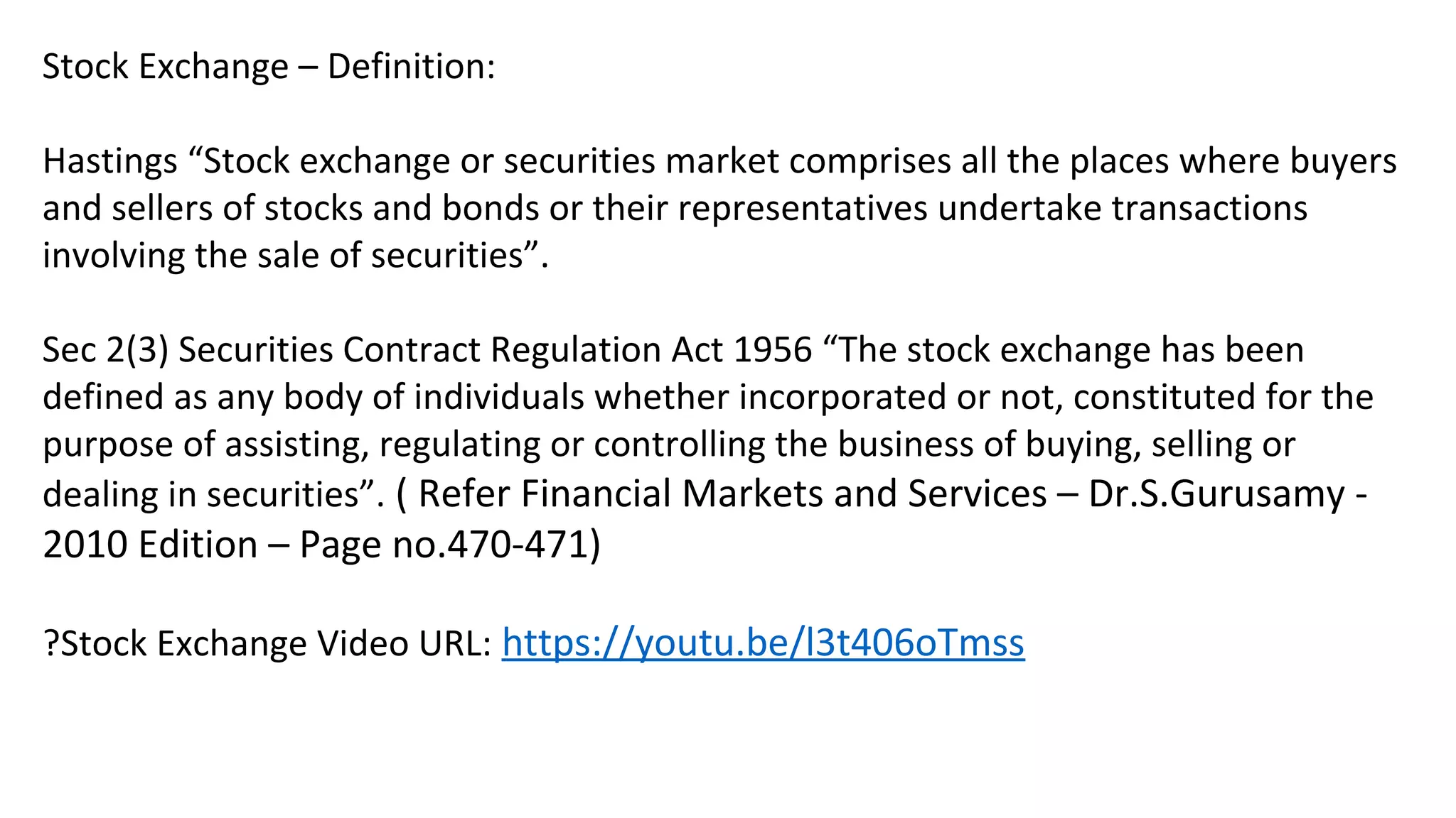 Stock Exchange - Meaning and Functions | PPT