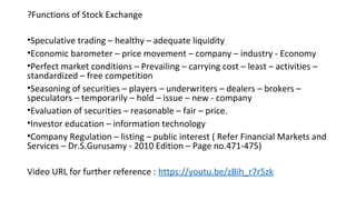 Stock Exchange - Meaning and Functions | PPT