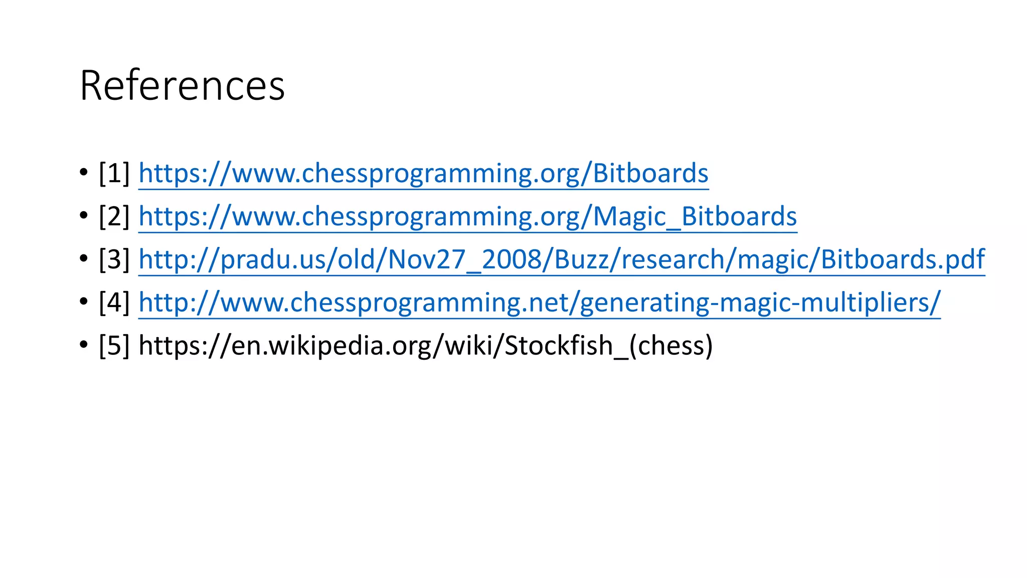 Introduction to Stockfish bitboard representation and magic bitboard | PPTX