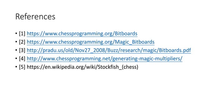 Introduction to Stockfish bitboard representation and magic bitboard | PPTX