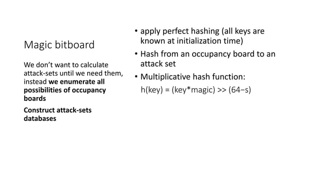 Introduction to Stockfish bitboard representation and magic bitboard | PPTX