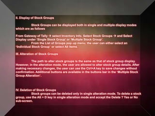 Stock Group in Tally - R.D.Sivakumar | PPTX