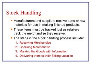 Stock handling | PPT