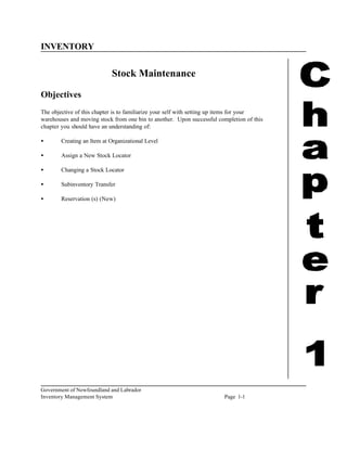 Stock Maintenance | PDF