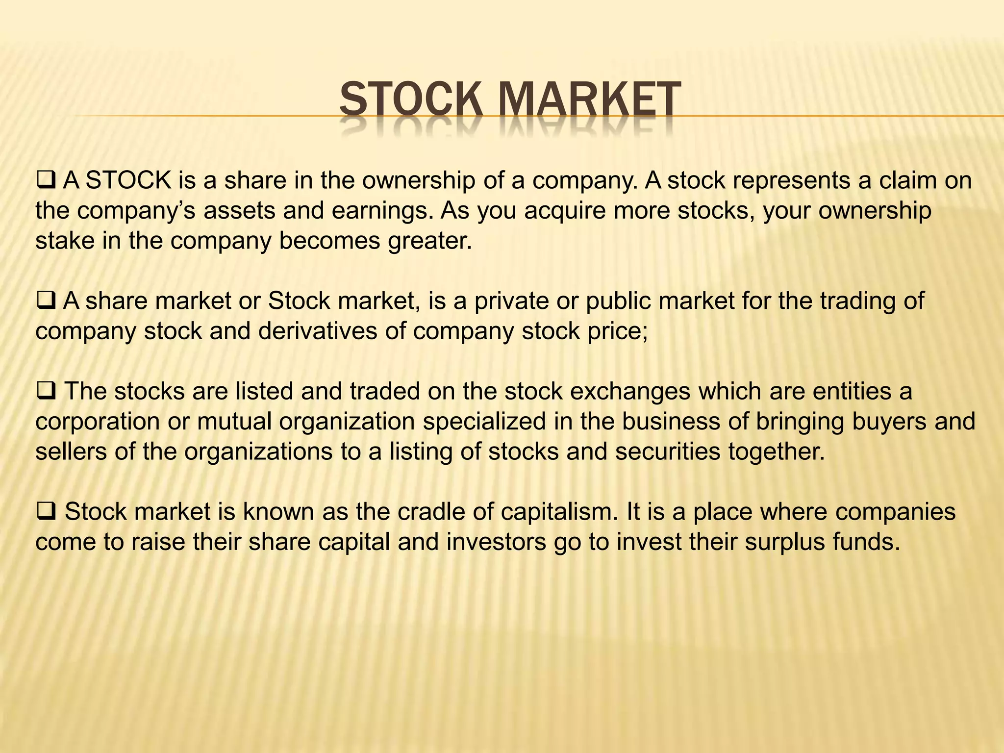 Stock market | PPT