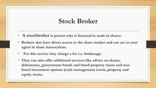 Stock market & | PPTX | Stocks and Bonds | Personal Investing