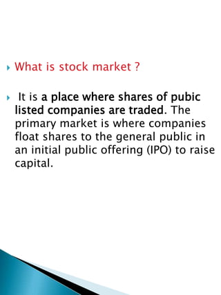 stock market basic information | PPTX